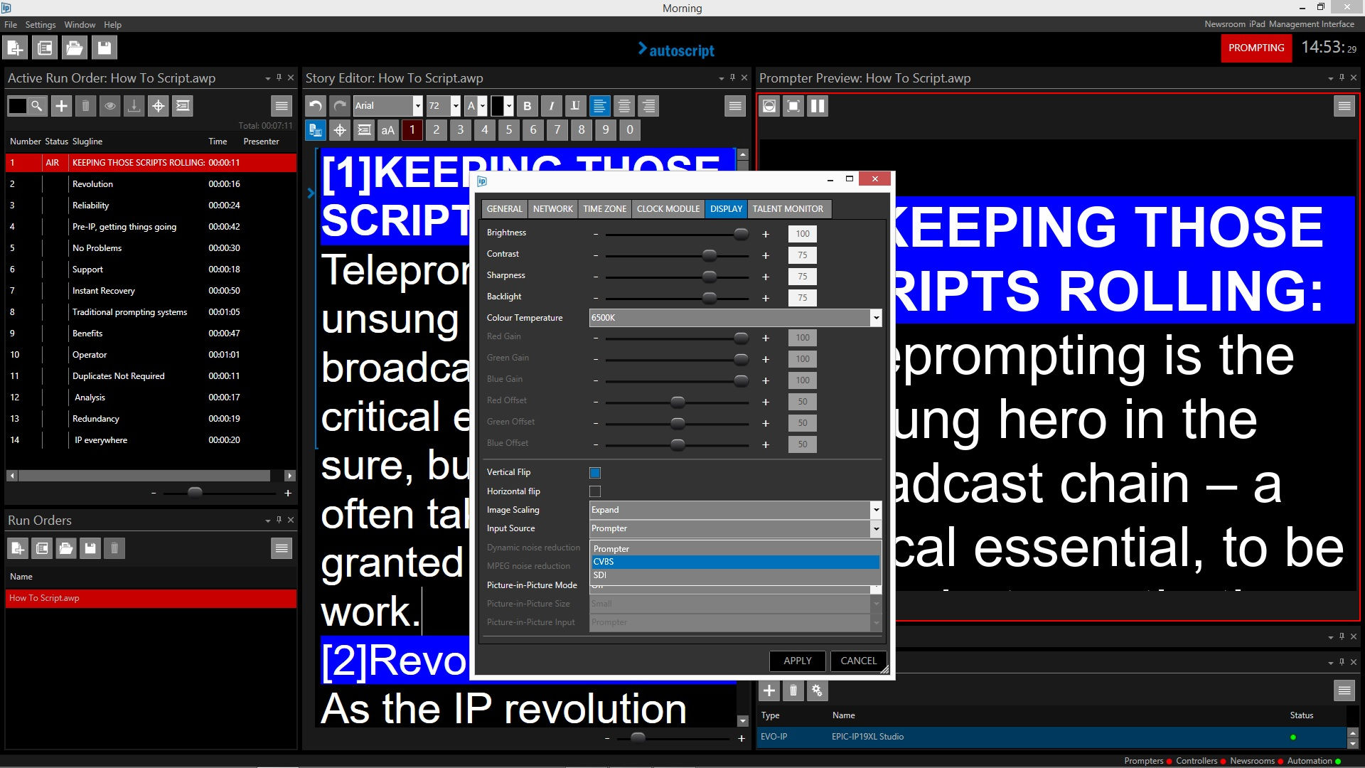 Autoscript WinPlus-IP delivers prompter control and workflow efficiency - Digital Studio India