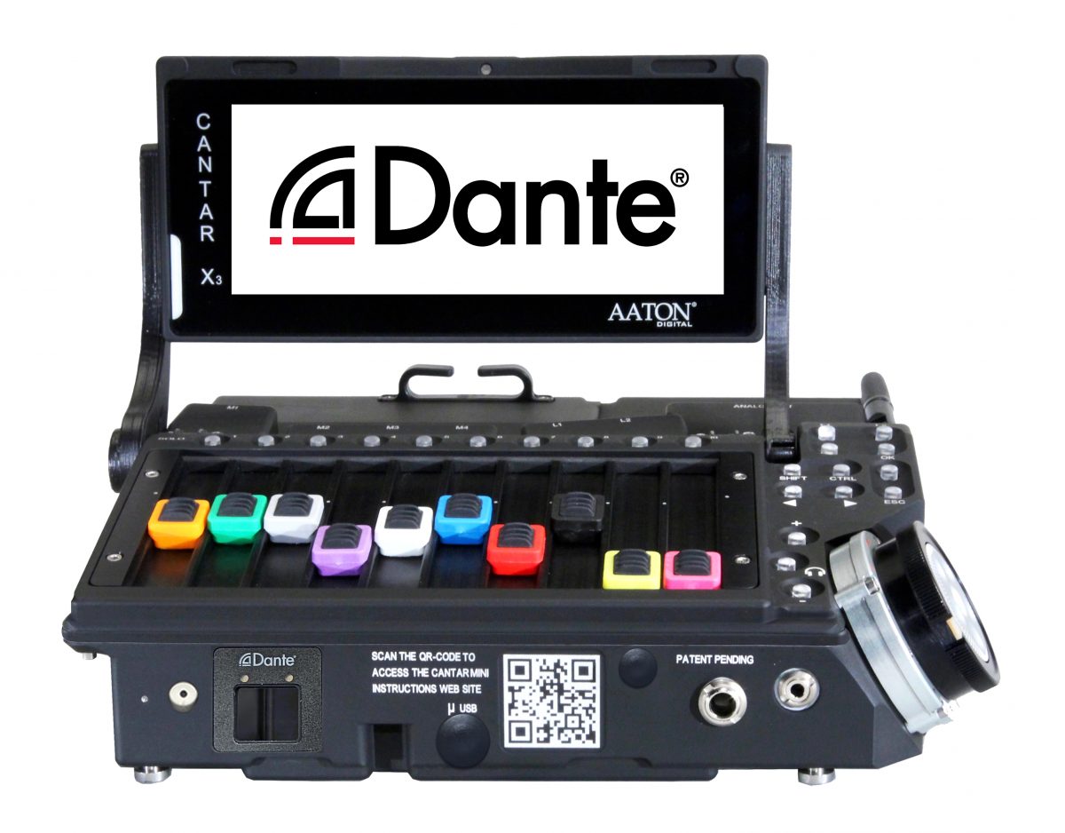 Aaton-Digital CantarMini recorder equipped with Audinate 16x16 Dante ...