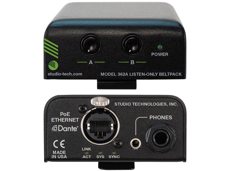 Studio Technologies Unveils Model 362A Listen-Only Beltpack with Dante ...